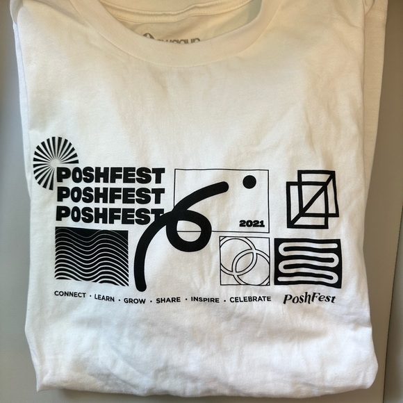 Tops | Poshmark Poshfest 221 White Tshirt Size M | Poshmark